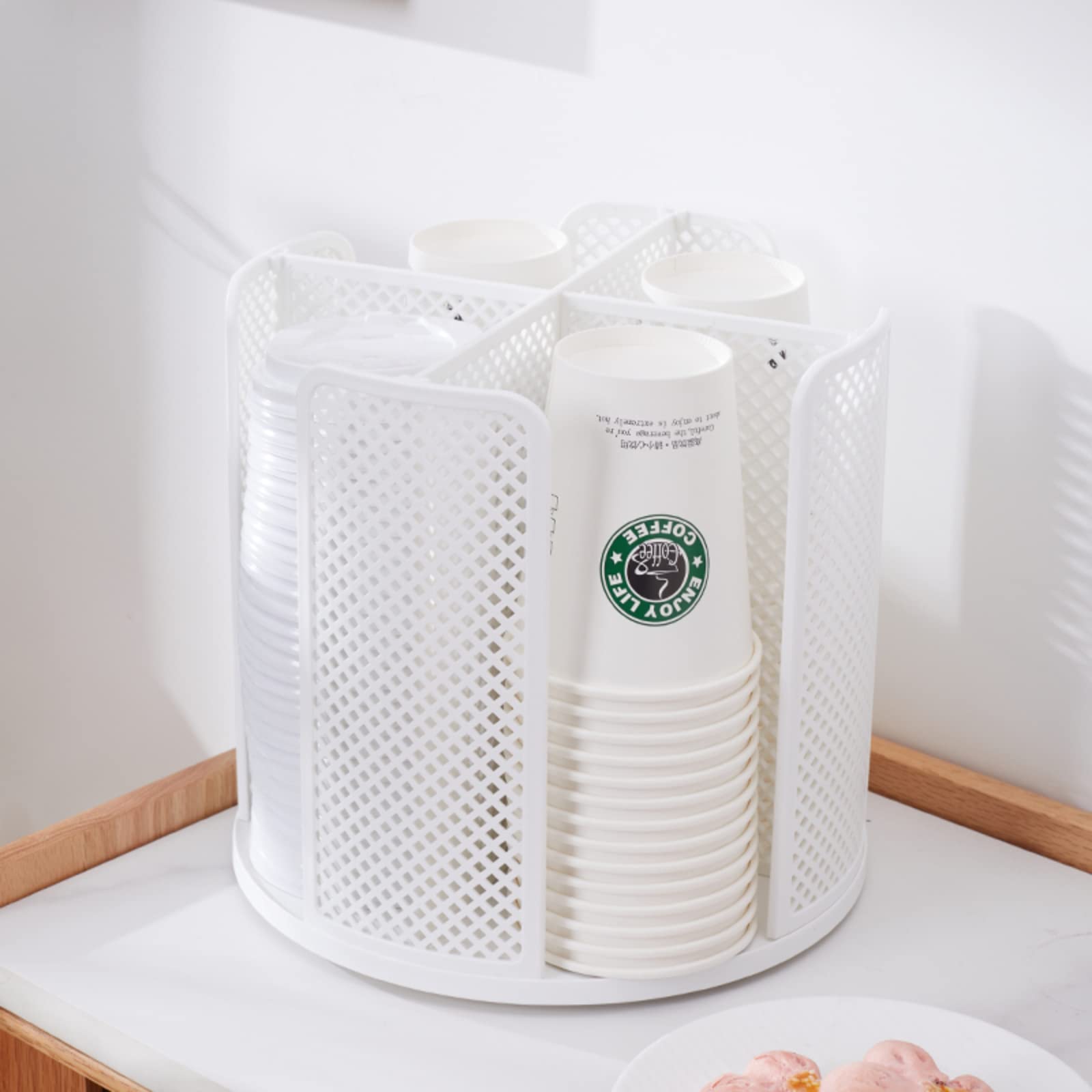 Amazon.com: Cup Dispenser Paper Cup and Lid Holder 360° Rotatable 4 ...