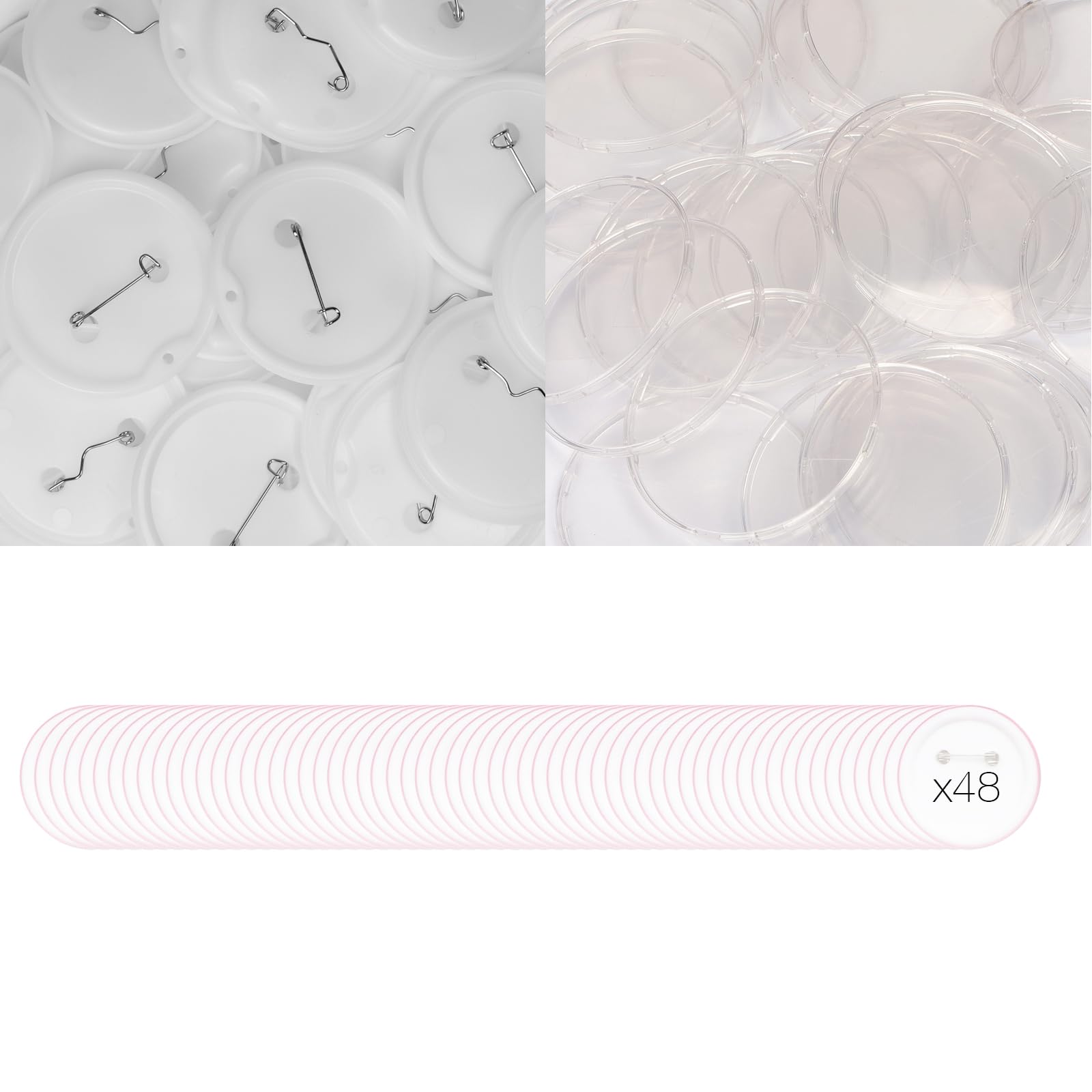 Snapklik.com : Lymoc 48pcs Button Parts For Badge Maker Machine, 55mm ...