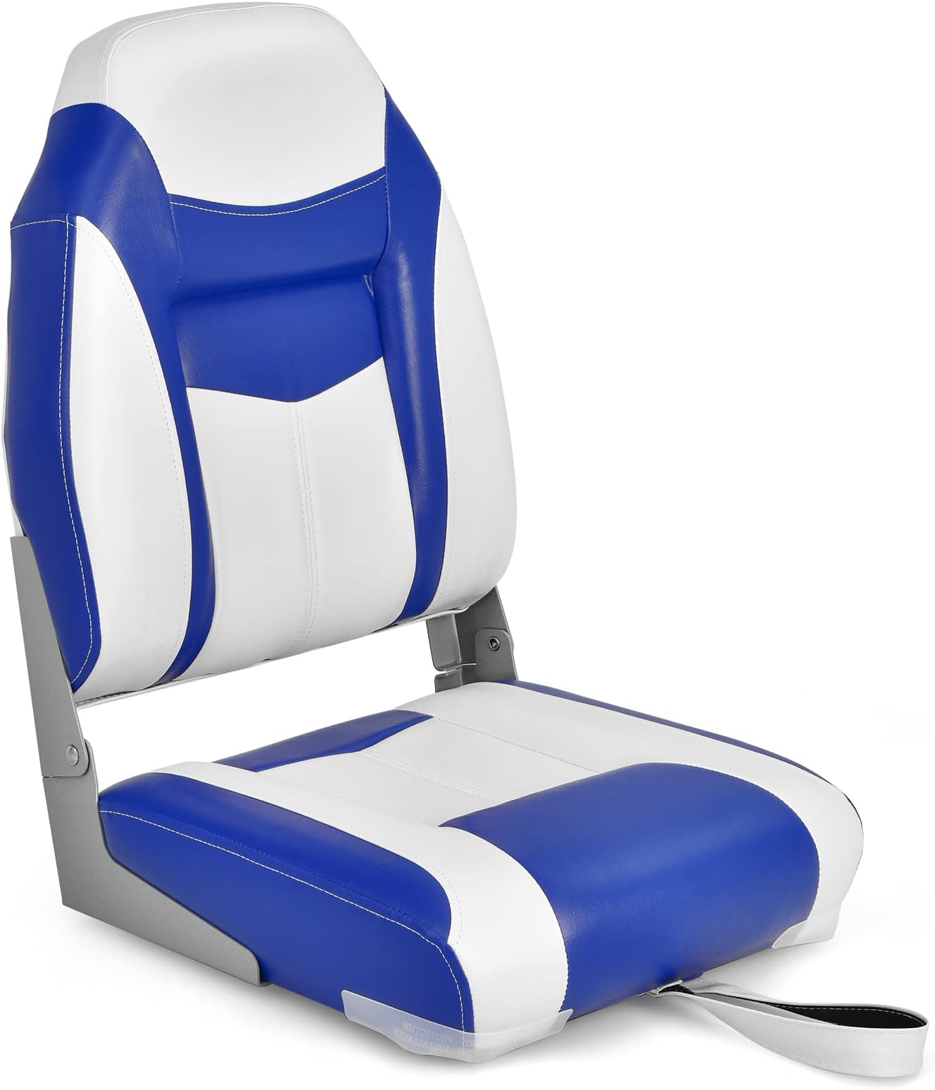 GYMAX Folding Boat Seat, Low/High Back Captain Chair with High-density Sponge Padded Cushions ...
