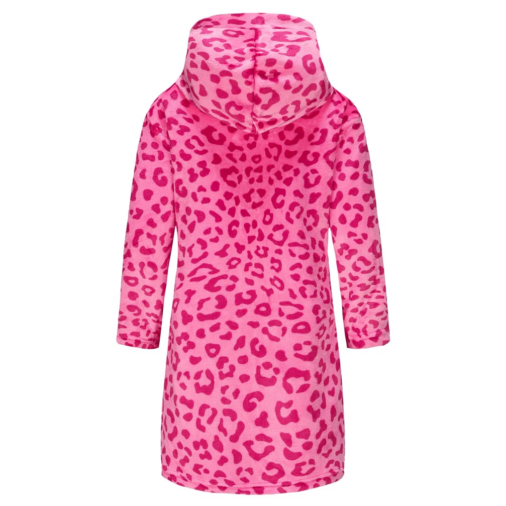 Snapklik.com : Boys Girls Robe Soft Fleece Bathrobe For Kids Red 4-5T