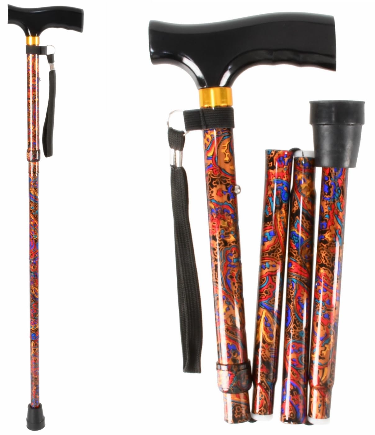 Foldable Walking Cane, Portable Hand Walking Stick, Walking Cane with ...