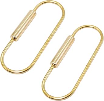 PPFISH Durable Brass Screw Lock Clip Key Chain Ring, Simple Style Car ...