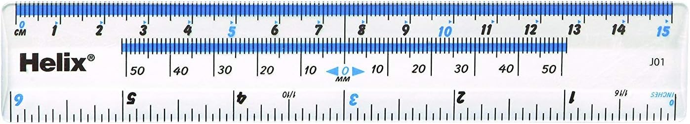 Helix 15cm Clear Metric Ruler (Box of 50) : Amazon.co.uk: Stationery ...