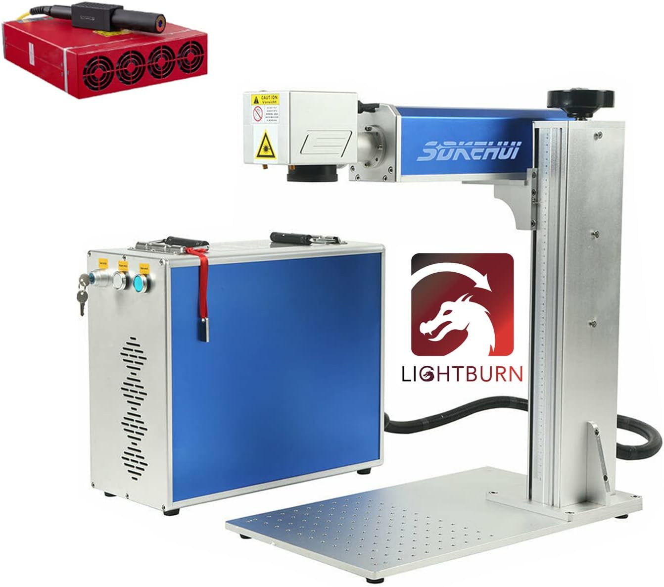 Amazon.com: JPT LP 30W Fiber Laser Marking Machine with 7.9"x7.9" Lens, Fiber Laser Engraver ...