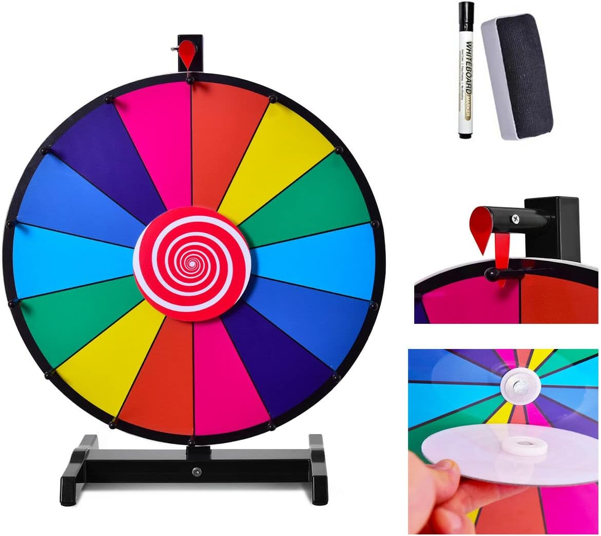 HONEY JOY 24" Tabletop Spinning Prize Wheel, Prize Wheel for Kids ...