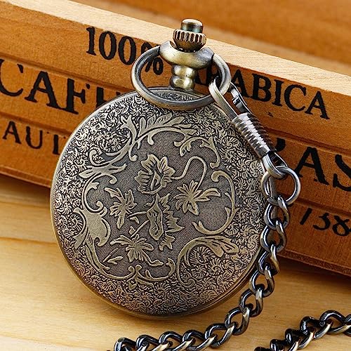 Buy Realpoo Animal Patch Quartz Pocket Watch, Carved Goat Animal Patch ...