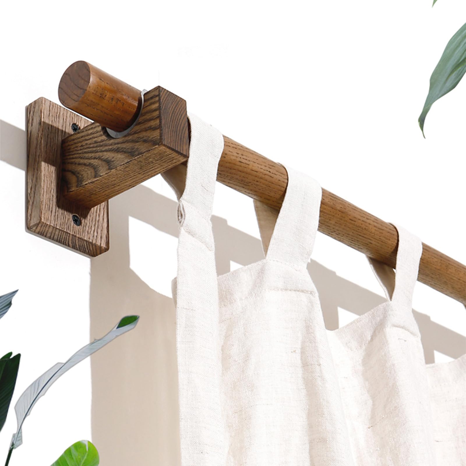 Amazon.com: Single/Double Curtain Rod for Window,Wood Curtain Rod ...