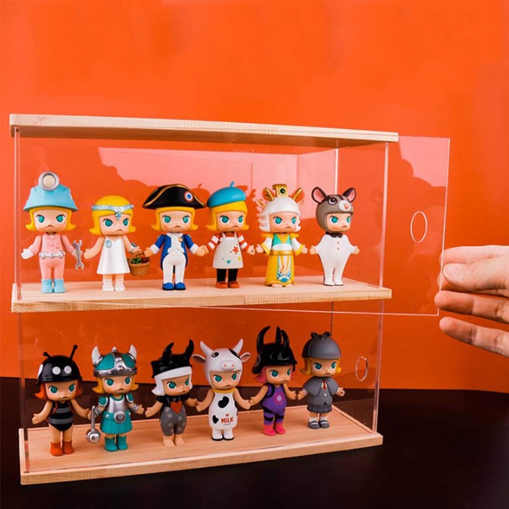 Acrylic Display case for Figures with 2 Tier Storge Box,Figure Display ...