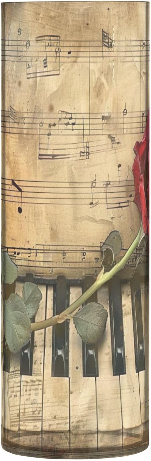 Amazon.com: ATTX Acrylic Flower Vase, Vintage Music Notes Vase ...