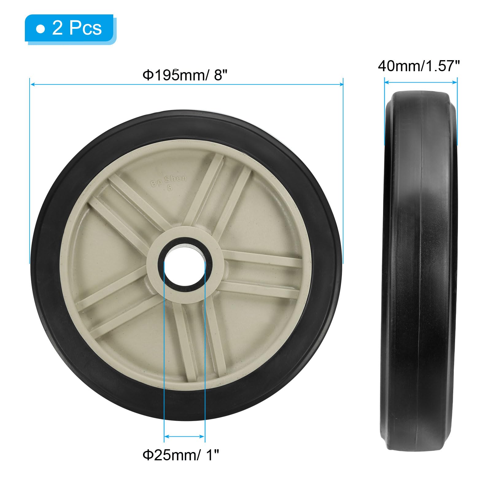 PATIKIL 8″ Air Compressor Wheel, 2 Pack Universal Air Compressor Wheel ...