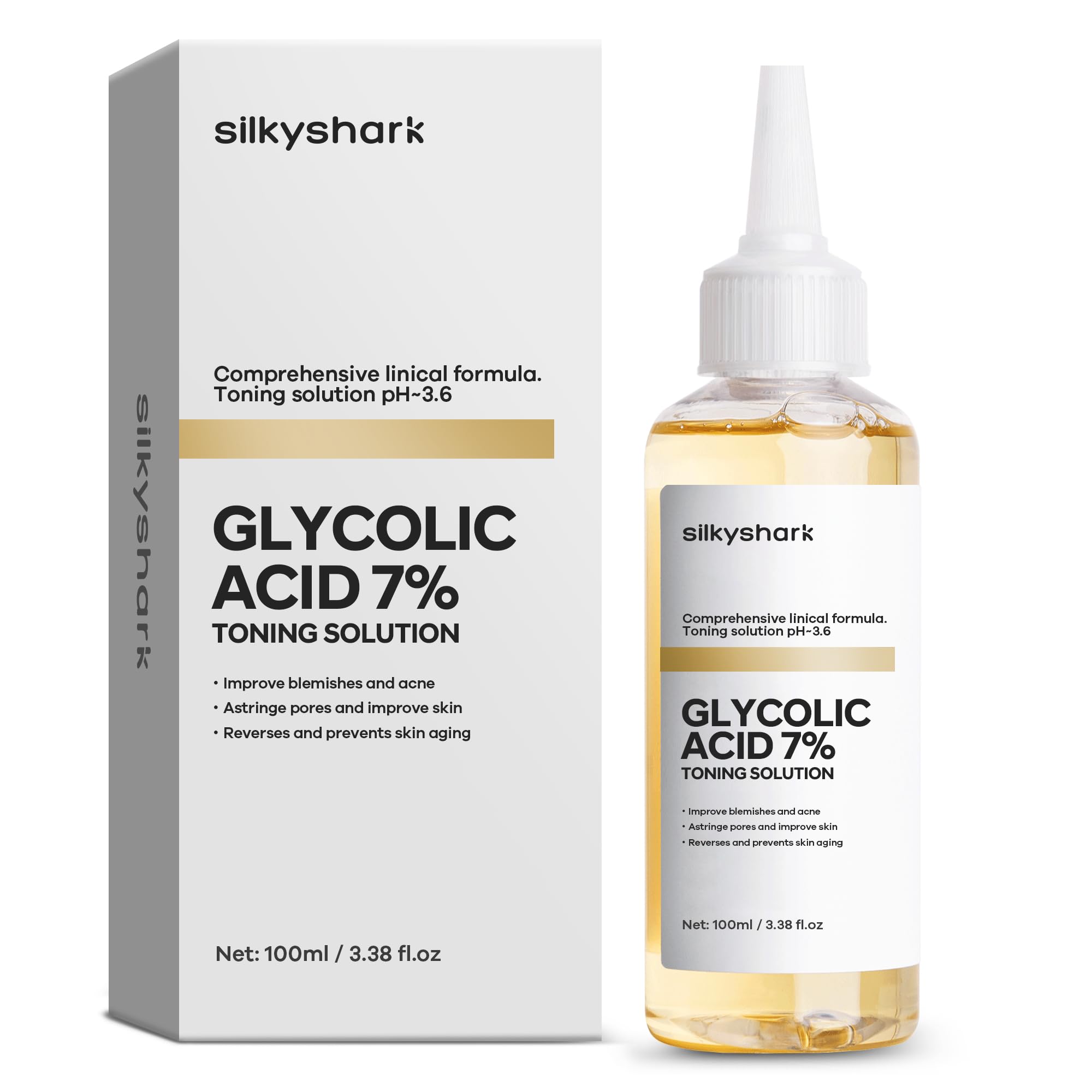 Amazon.com: SilkyShark Glycolic Acid 7% Toner (100ml), Gentle ...