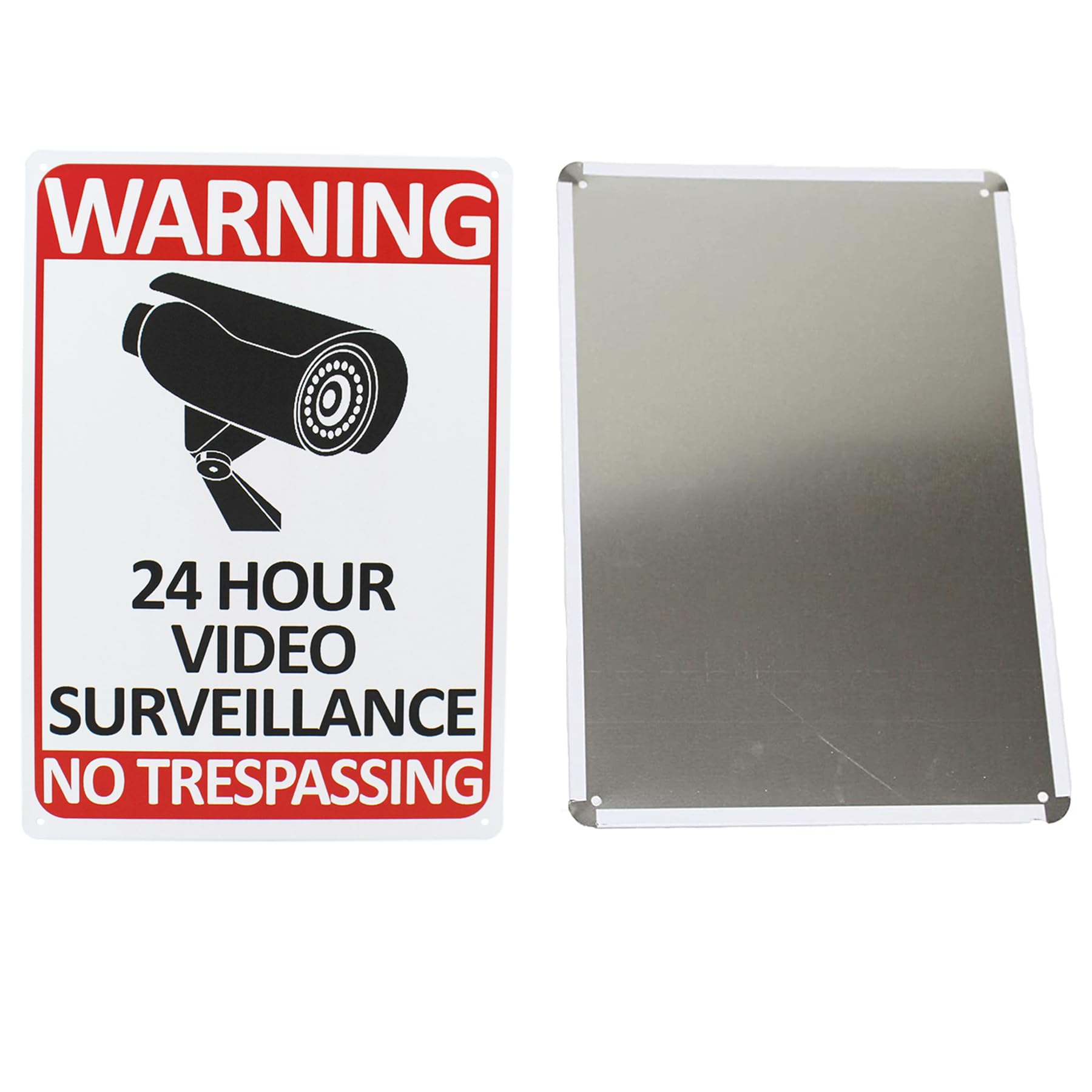 Gad2go 2 Pack Surveillance Warning CCTV Sign 20 x 30 cm Metal Warning ...