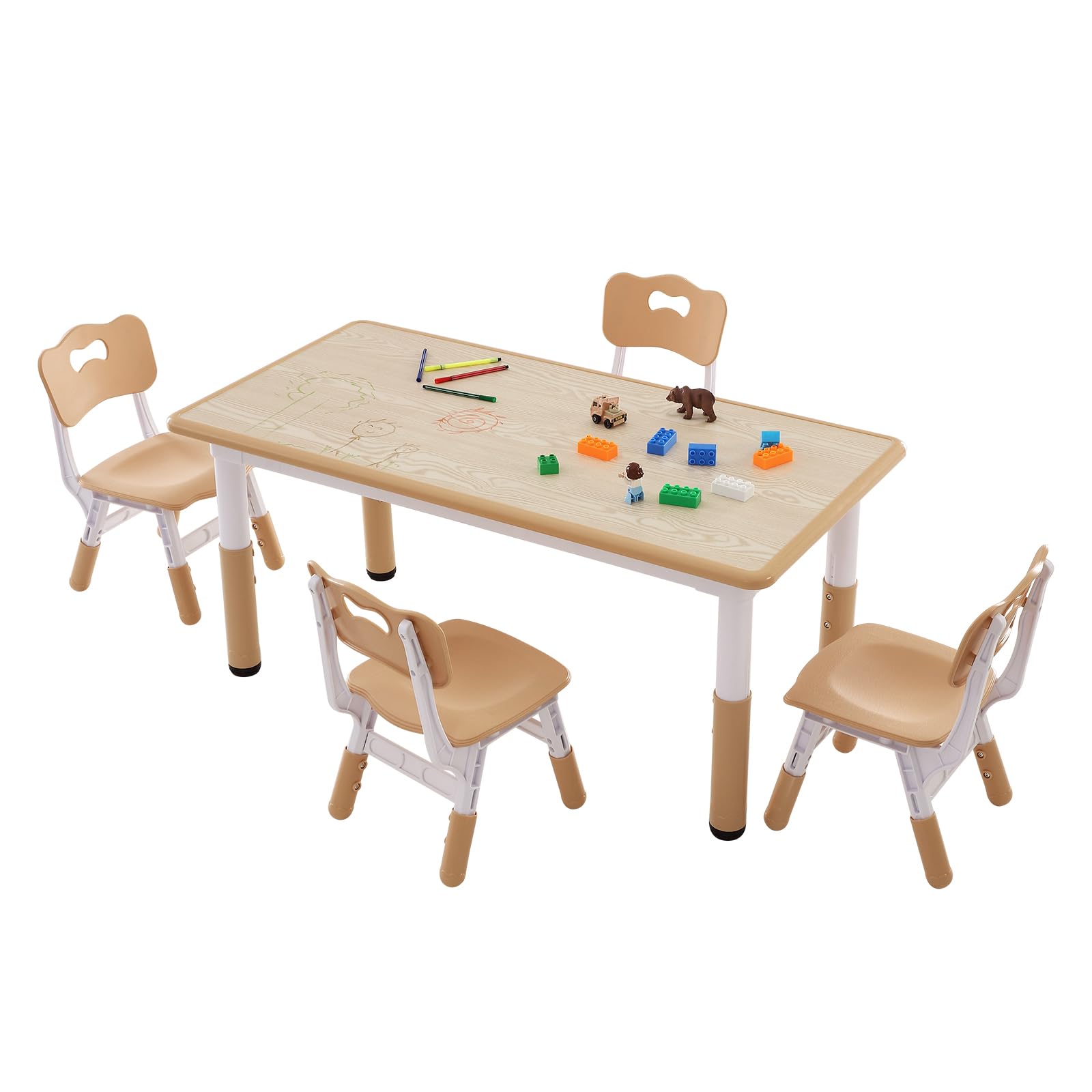 Amazon.com: VEVOR Kids Table and Chairs, Toddle Table and Chairs ...