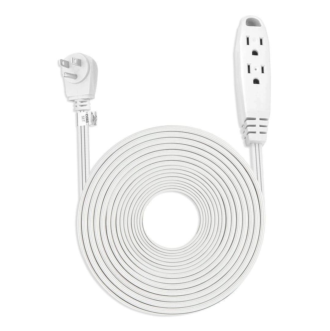 Aurum Cables 3 Outlet Flat Extension Cord for Indoor, 3 Prong Extension ...