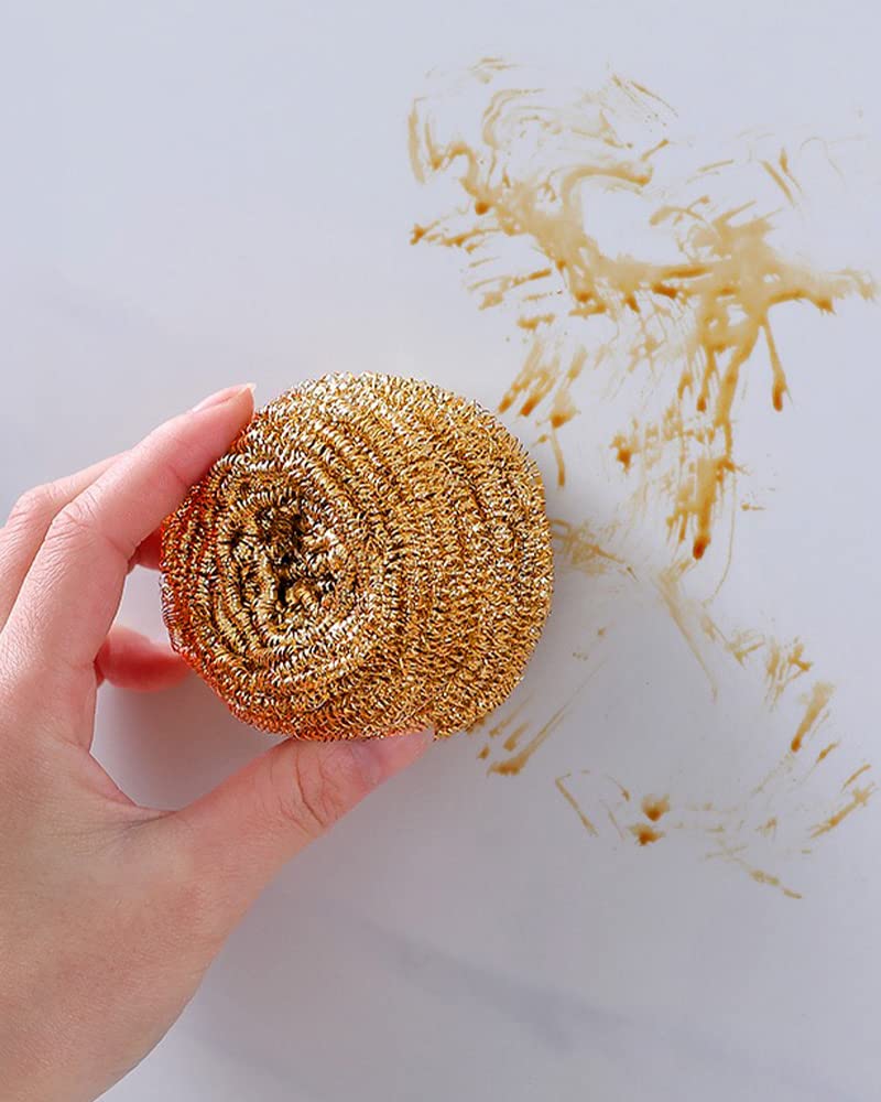 Snapklik.com : Docduet Brass Scrubber Scouring Pad Cast Iron Kitchen ...