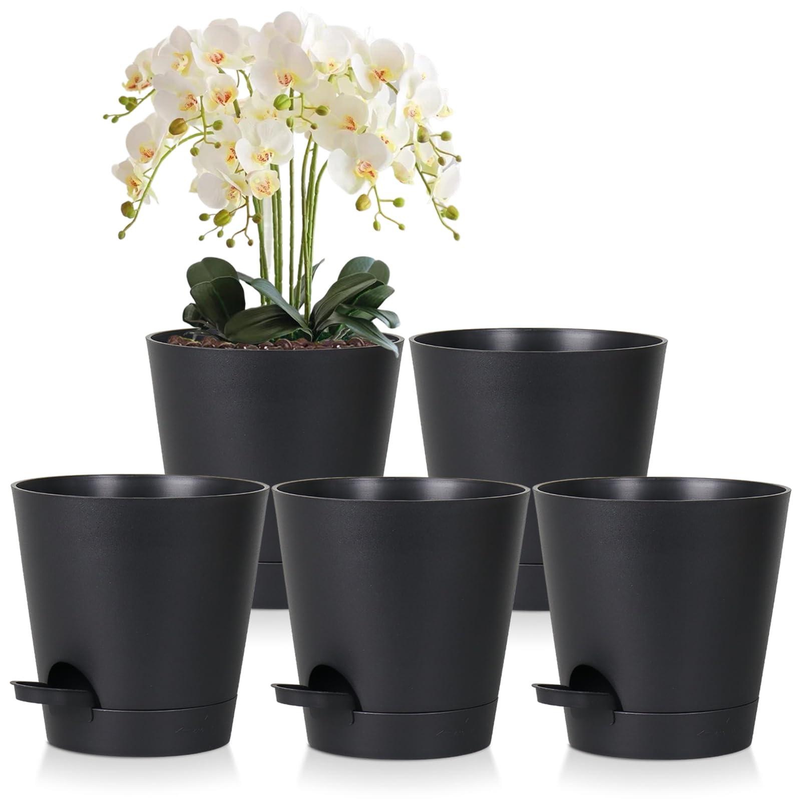 Amazon.com: zople 5 Pack 5 inch Self-Watering Pots, African Violets ...