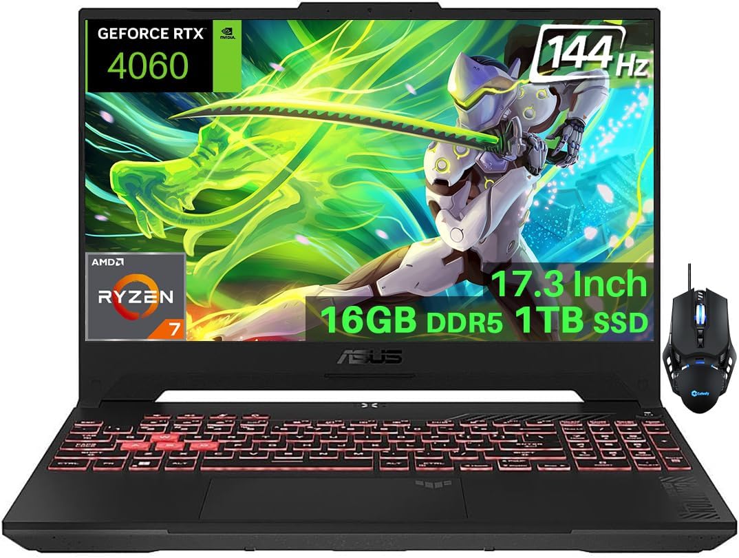 Amazon.com: ASUS 2024 Newest TUF A17 Gaming Laptop, 17.3" FHD 144Hz Display, AMD Ryzen 7 7735HS ...