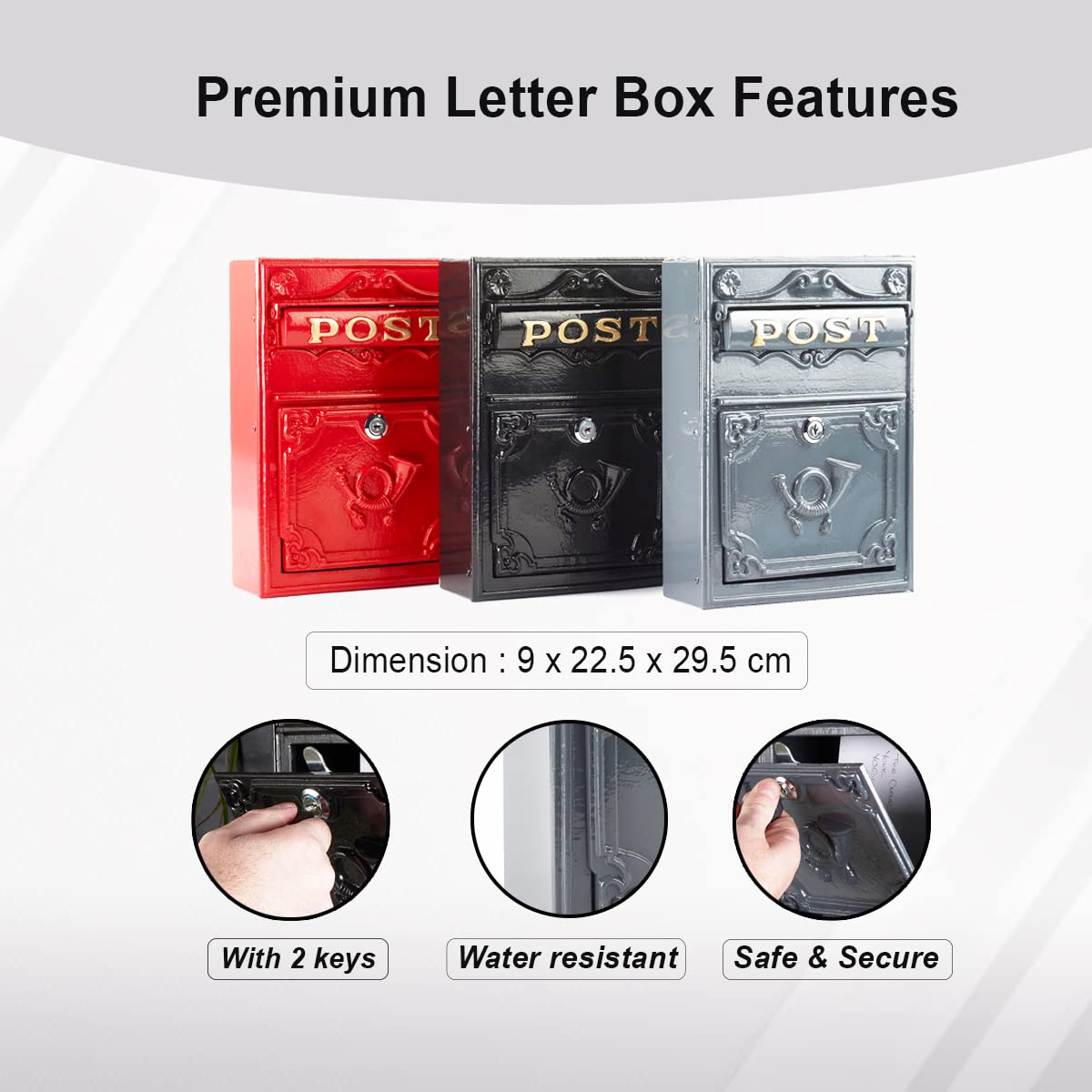 Safes uk Old England Compact Stylish Mail Post Box Wall Mounted ...