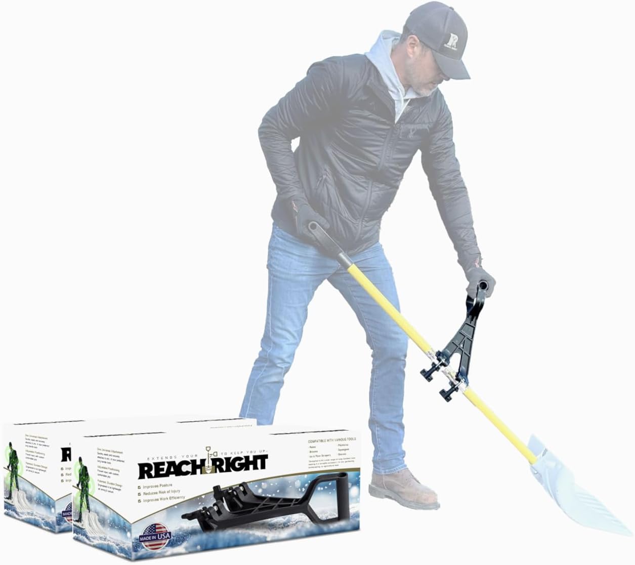 Amazon.com : The HEFT Plus Secondary Back Saver Handle for Snow Shovels ...