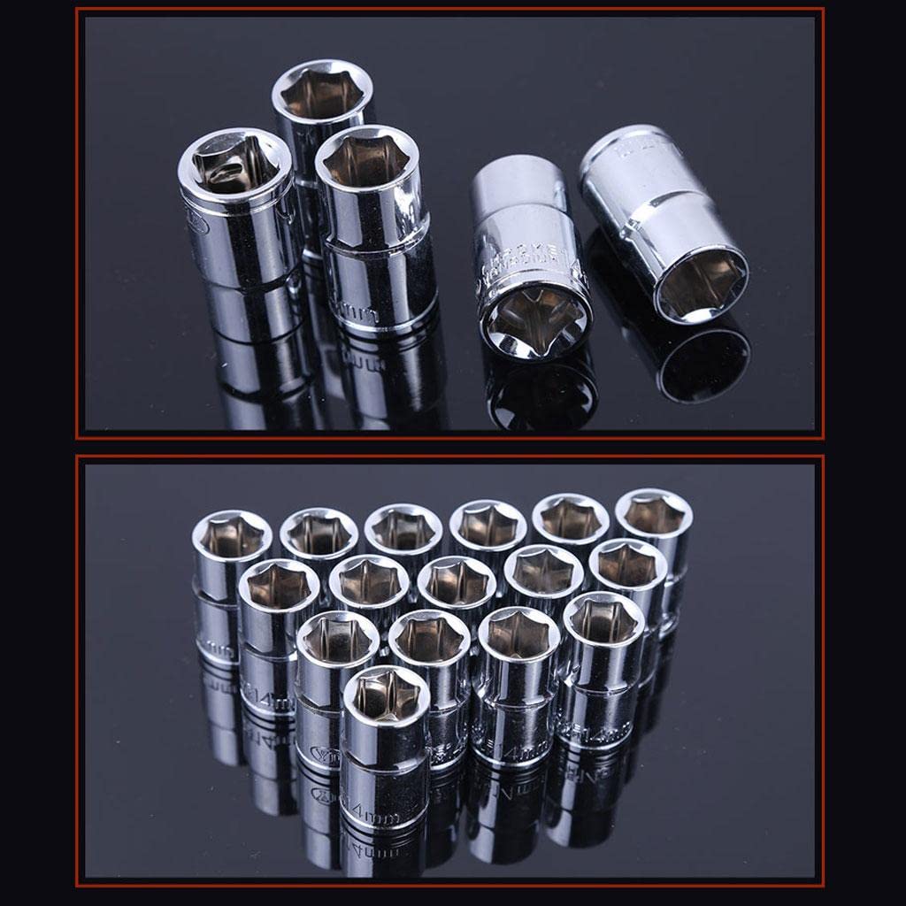 10mm Short 1/2 Drive Socket Metric Hexagonal Chrome Winding Vanadium ...