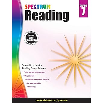 Amazon.com: Spectrum Reading Comprehension Grade 7, Ages 12 to 13, 7th ...