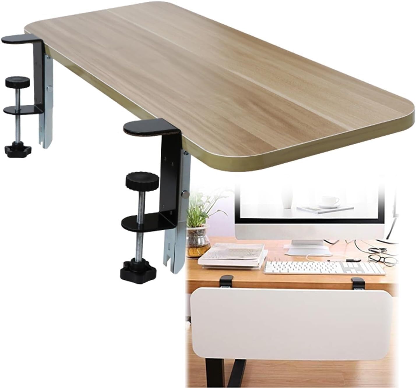 Clamp-on Without Drilling Keyboard Platforms Ergonomic Desk Extender ...