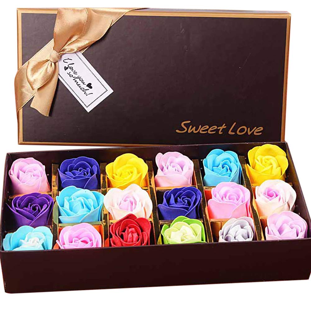 Amazon.com : 18PCS Soap Rose Flower - Flora Scented Soap Rose Flower ...