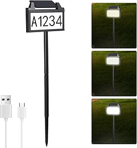 Amazon.com: yeesport Solar Powered Address Light, Solar House Number ...