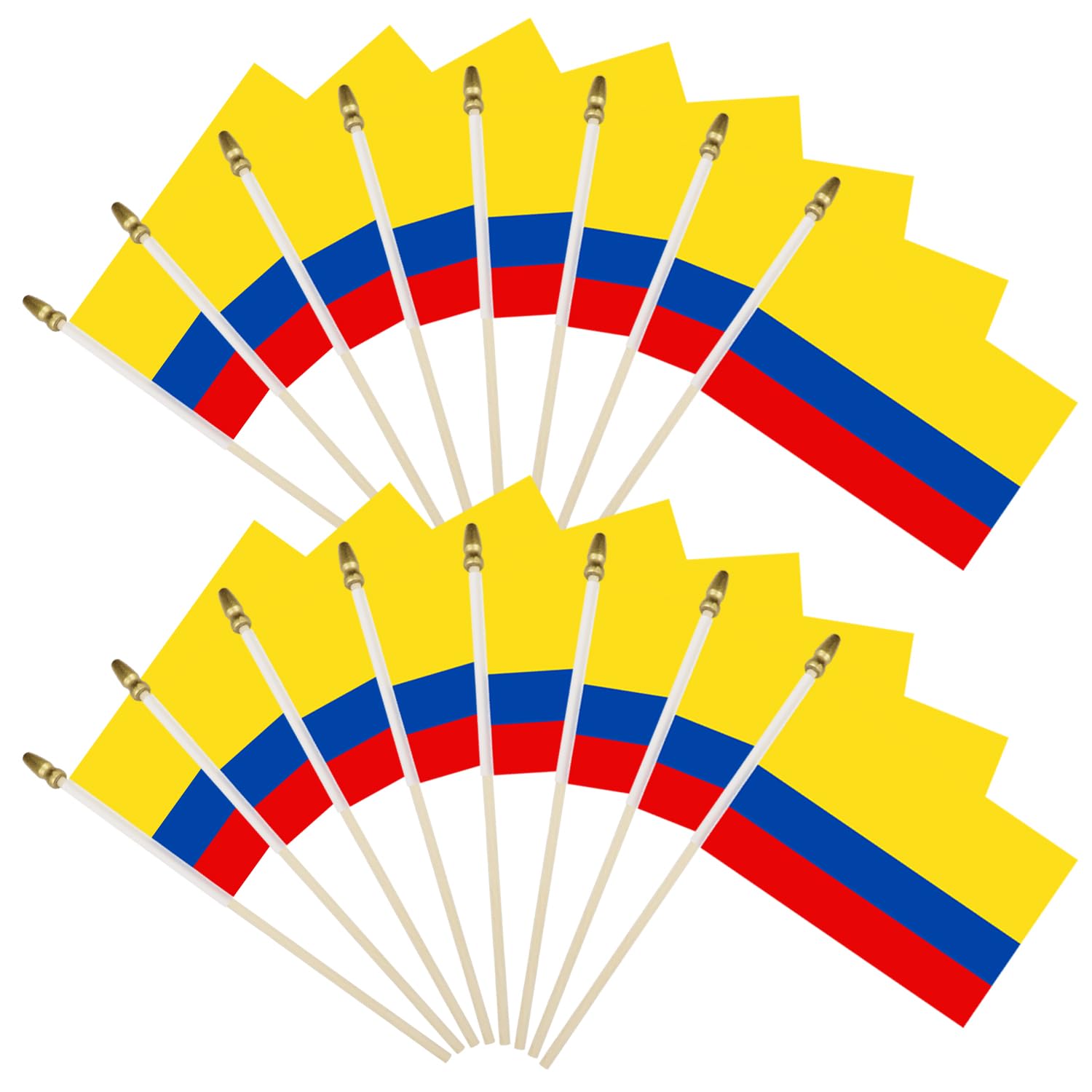 Amazon.com : 16 Pack Small Columbia Flags on Stick - Mini Colombian ...