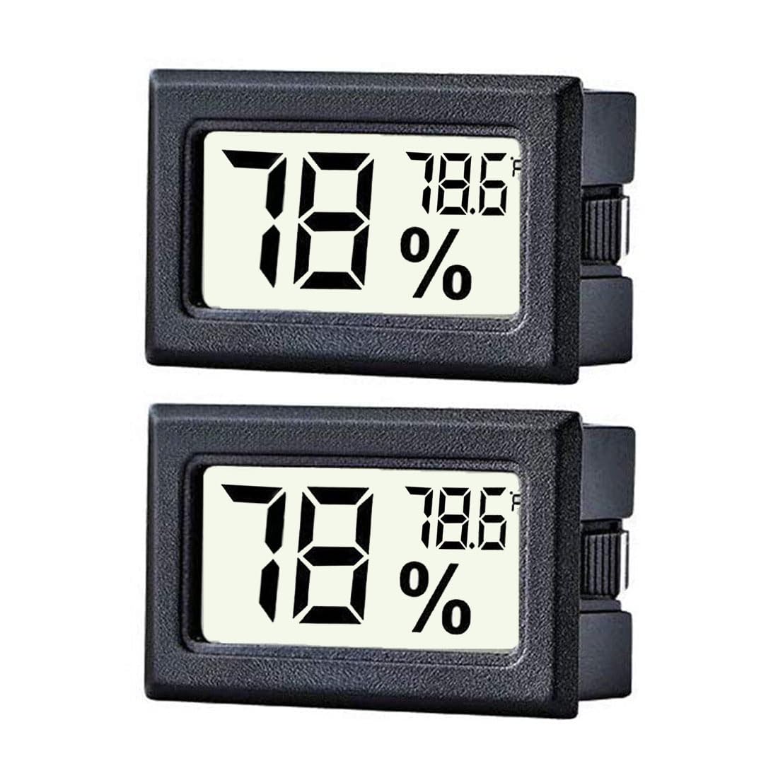 Amazon.com: Meggsi 2-Pack Mini Digital Hygrometer Gauge Indoor ...