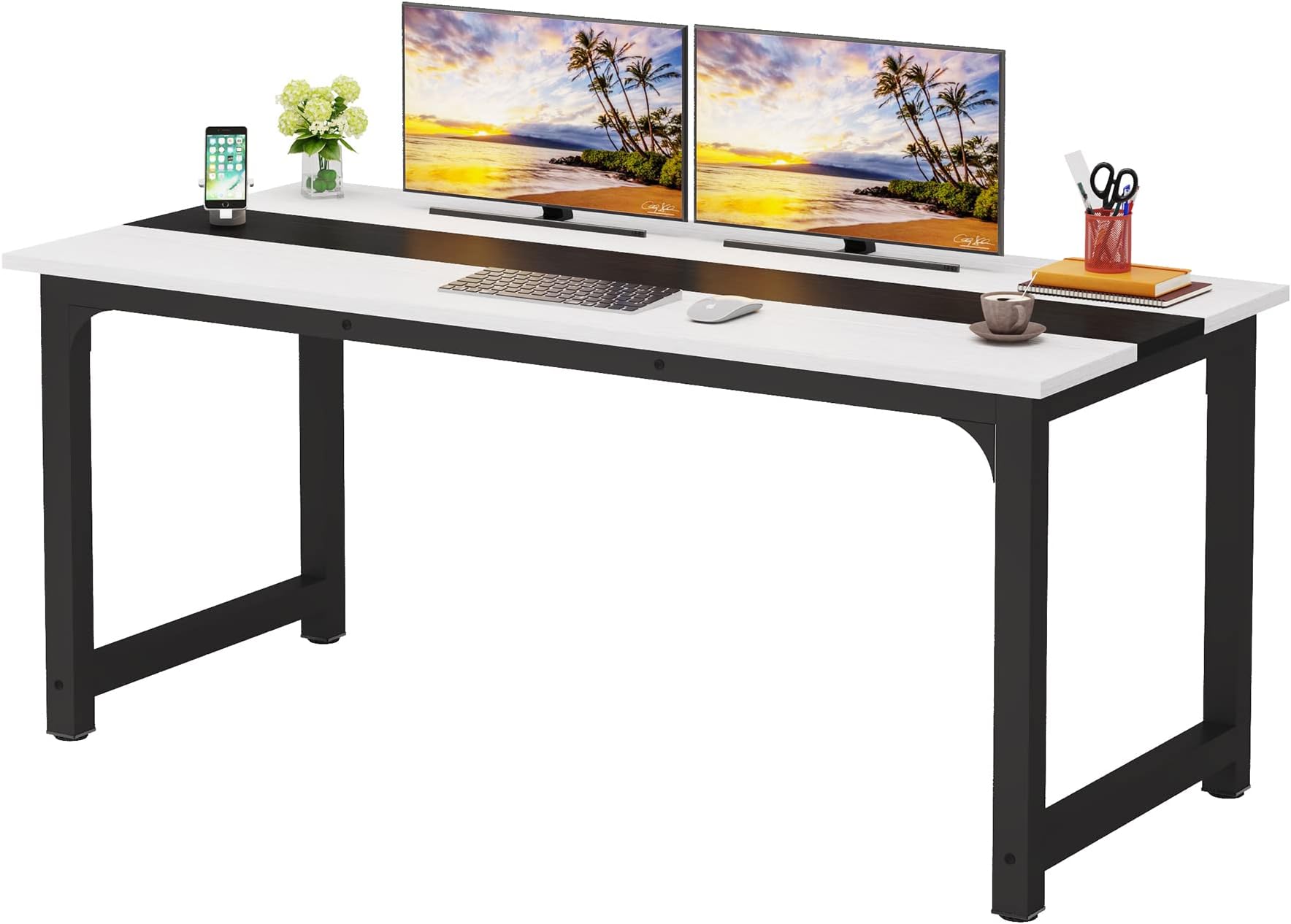 Amazon.com: Need Large Computer Desk, 70.8 Inch Study Student Writing ...