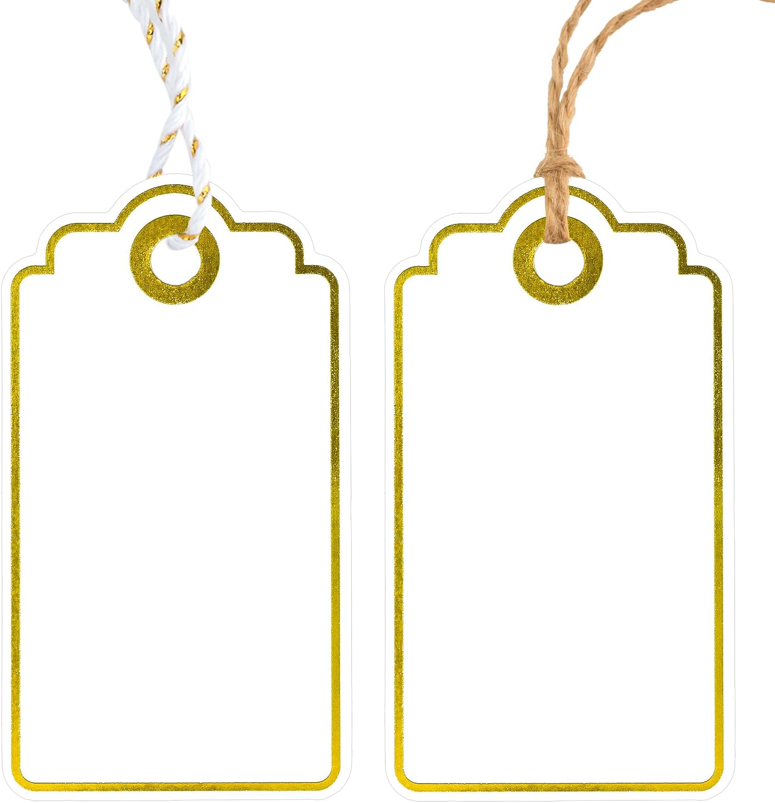 Amazon.com: Anwyll Gift Tags with String - 100pcs Gold Foil Metallic ...