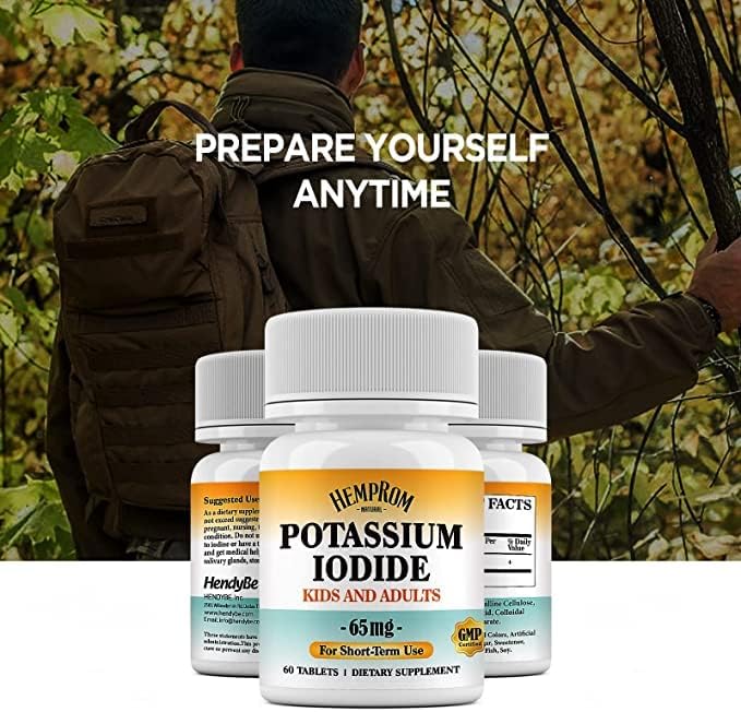 Potassium Iodide Tablets 65mg, Dietary Supplement for Kids and Adults ...