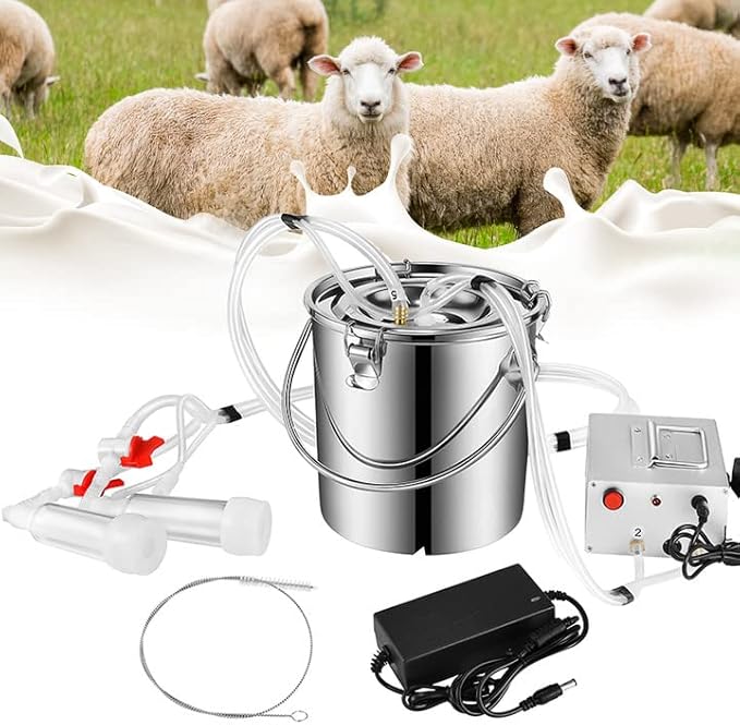 Amazon.com: Pokytcox 7L Goat Milking Machine, Stainless Steel Electric ...