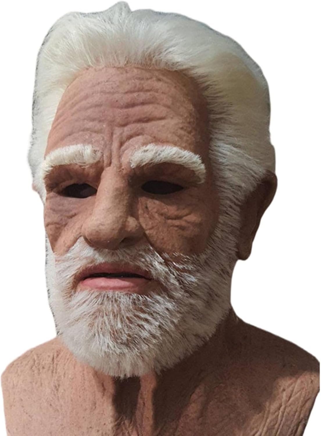 Amazon.com: Tiydiygo Realistic Old Man Mask,White Haired Elderly Men ...