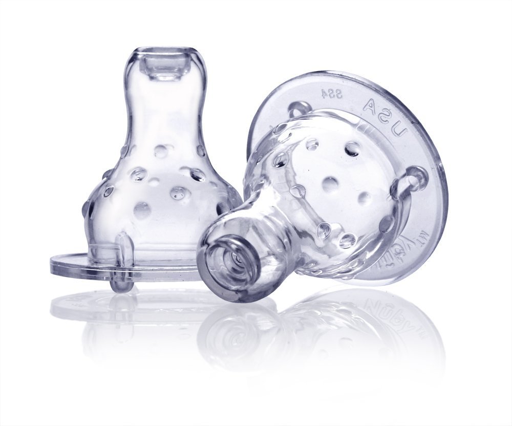Amazon.com: Nuby 6 Pack No Spill Nuby Nipples, 0-6 Months, Clear (Pack ...
