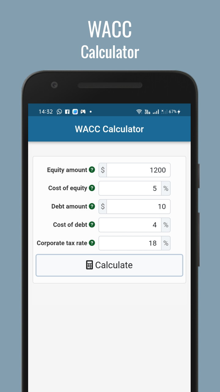 WACC Calculator - App on Amazon Appstore