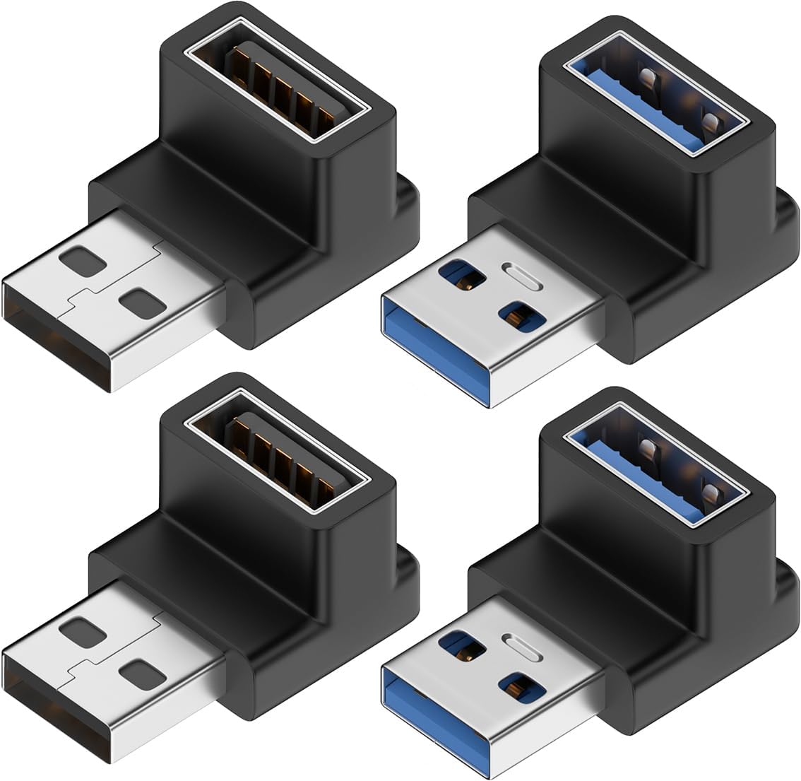 Amazon.com: Warmstor 4 Pack 10Gbps USB 3.0 Male to Female Adapter Right ...