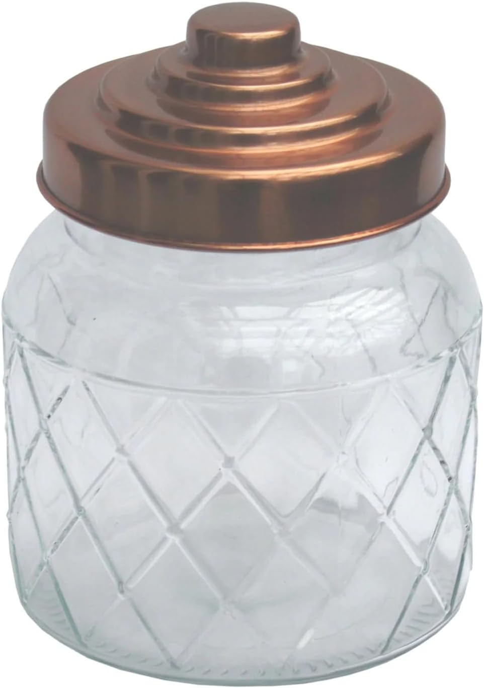 3 x Glass 600ML Storage Jars Copper Lids Tea Coffee Sugar : Amazon.co ...