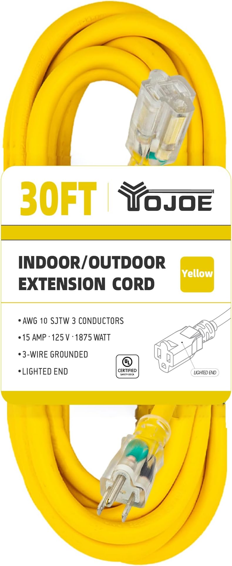 Amazon.com: EP 30 Ft Lighted Outdoor Extension Cord - 10/3 SJTW Heavy ...