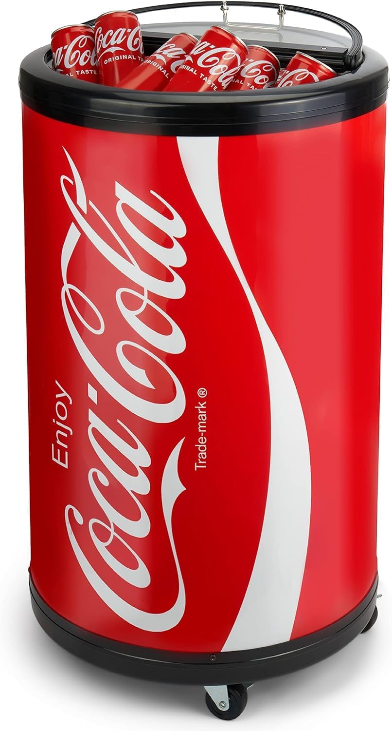 Coca-Cola Electric Party Cooler Fridge SPC-55CC - Barrel Drinks Cooler ...
