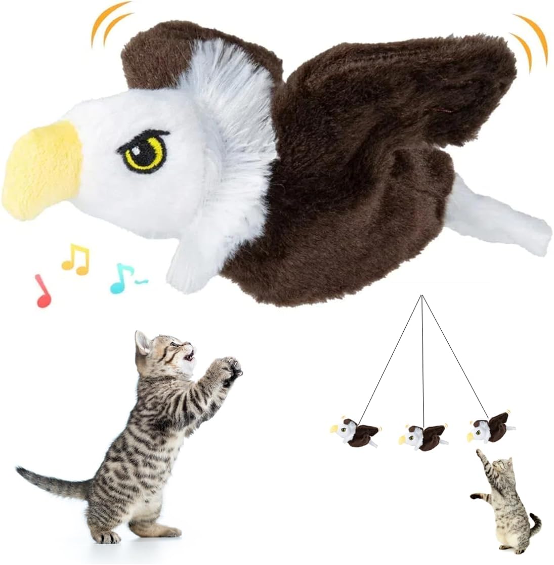 Amazon.com: QFCST Interactive Rechargeable Flying Bird Cat Toy ...