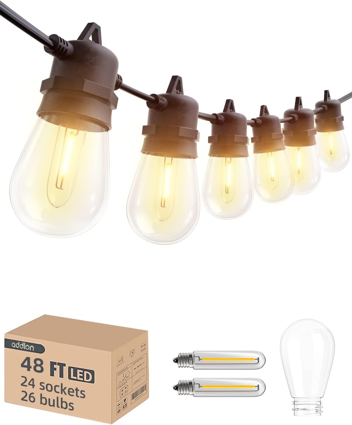 Hampton Bay 24 ft. 12-Light Filament LED String Light - Amazon.com