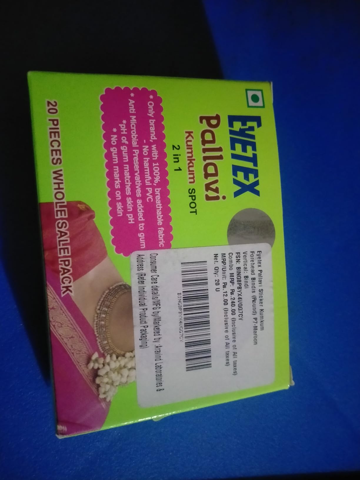 Eyetex pallavi bindi P6 MAROON (Pack of 10 flaps)+Fancy designer bindis ...