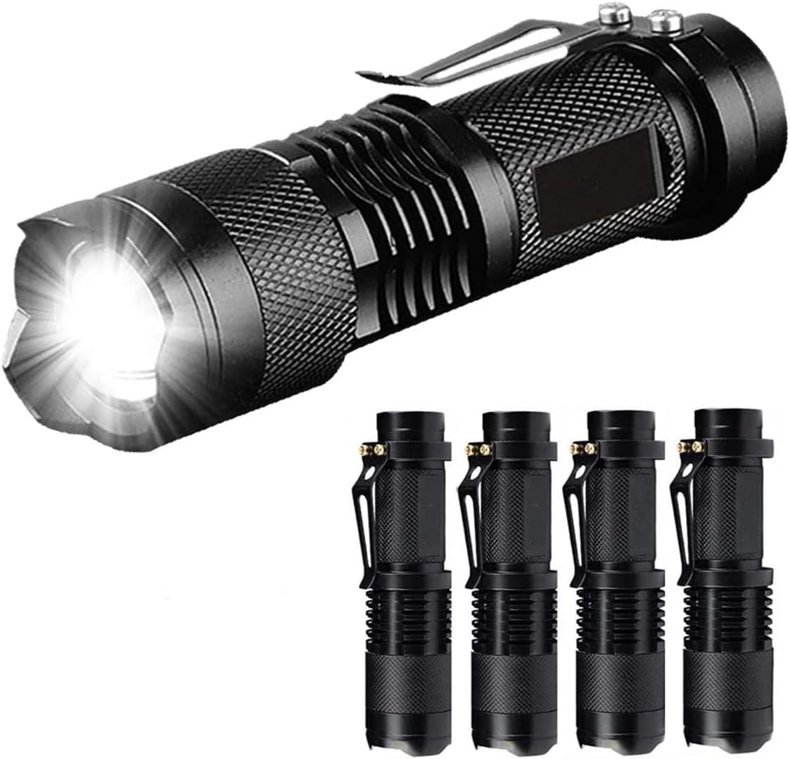 Pack of 2 Small LED Torches, 300 Lumens Super Bright Mini Torch Battery ...