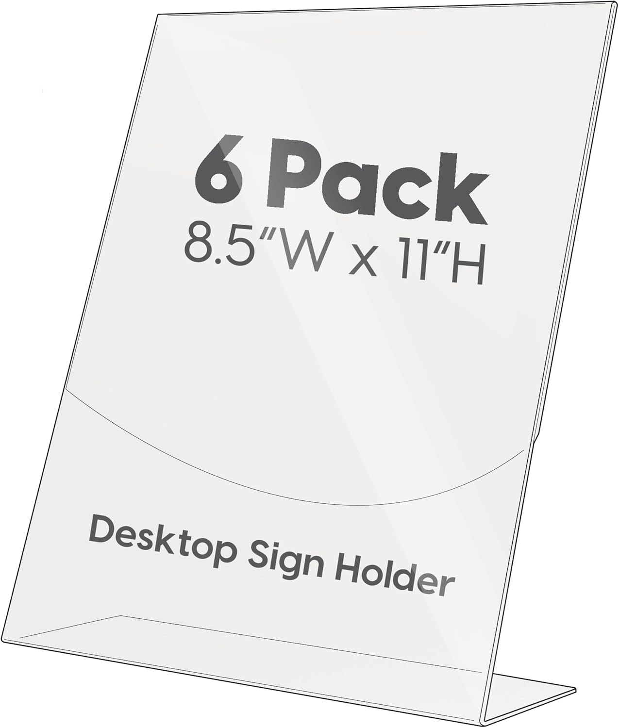 Amazon.com: Mammoth DuraClear Acrylic Sign Holders 8.5 x 11 - Extra ...