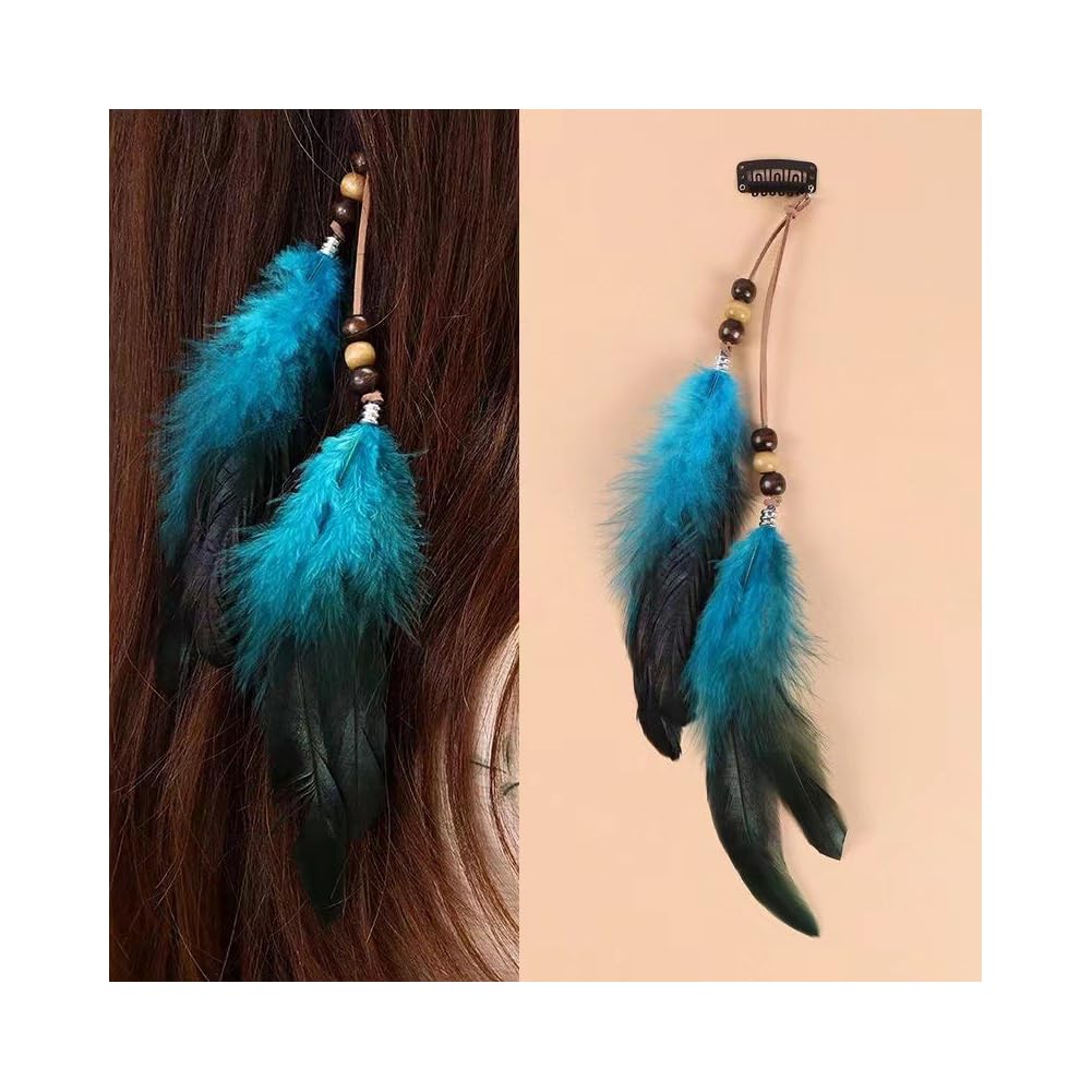 Amazon.com : 2 Pcs Feather Hair Clips for Women 6 Inch Feather Hair ...