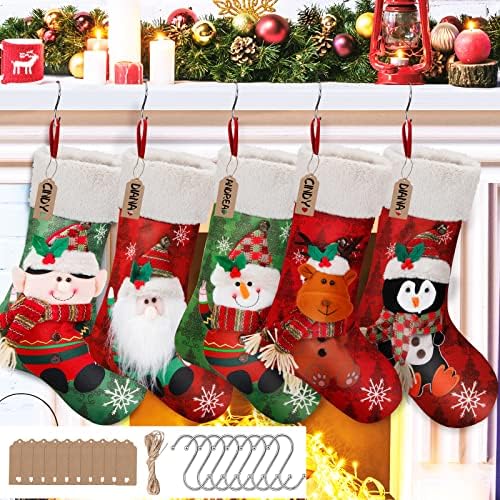 Amazon.com: Sunnyglade 3PCS 18" Christmas Stocking Classic Large ...