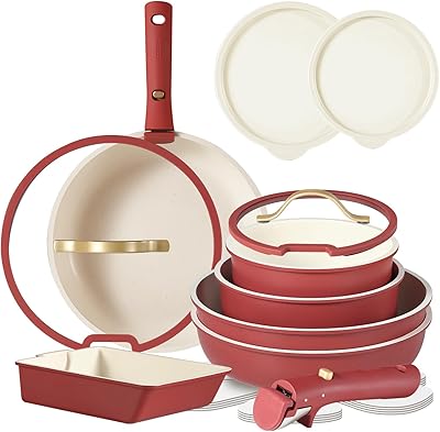 Amazon.co.jp: CAROTE カローテ フライパン セット10点 鍋セット IH・ガス火対応 PFOA PFOS フリー 取っ手のとれる マーブルコート くっつきにくい 洗いやすい ...