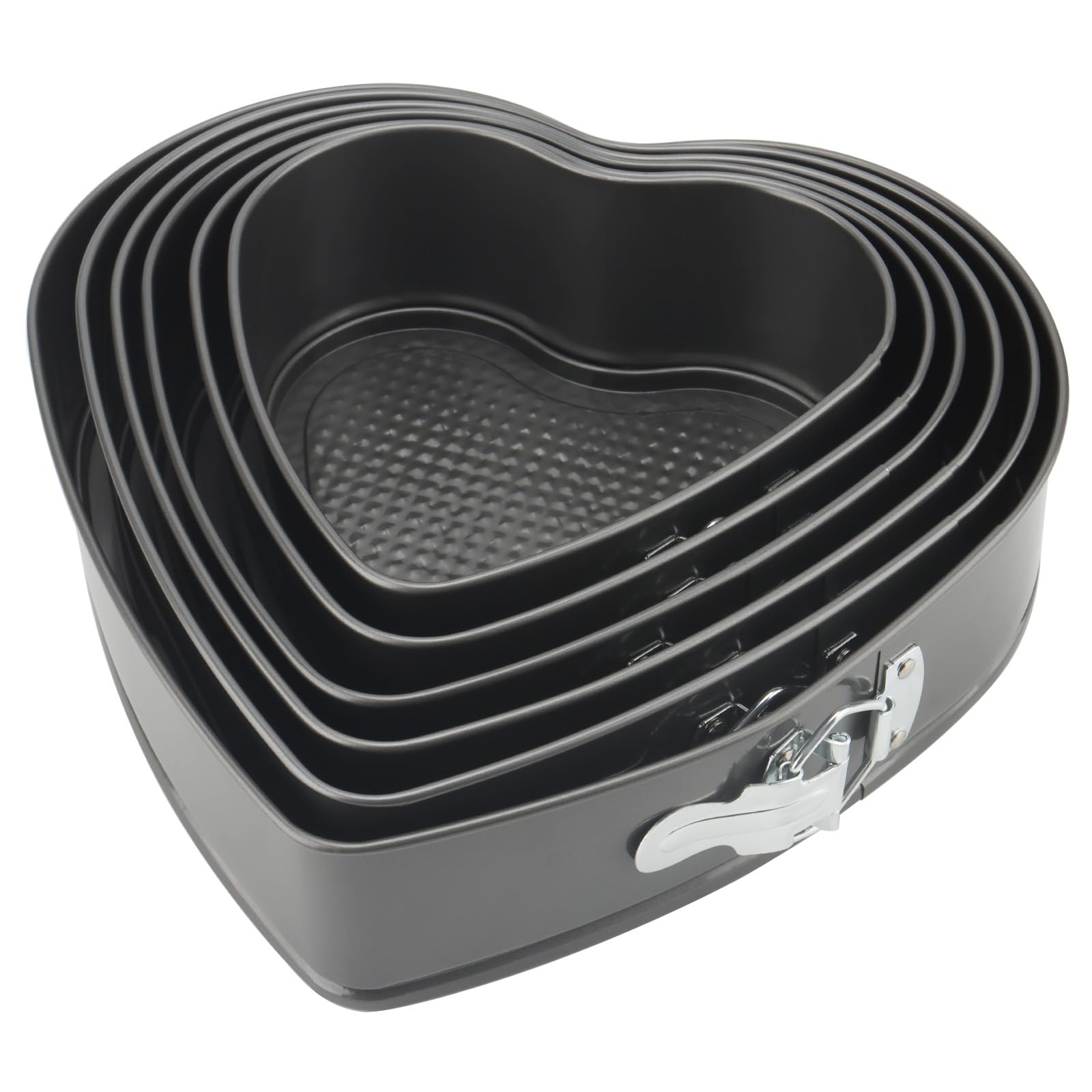 MOUYAT Cake Tin Set, 6 PCS Springform Heart Cheesecake Pan Tray with ...